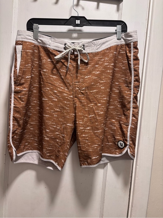 Vuori | Swim | Vuori Rust Brown Swim Board Shorts With White Trim ...